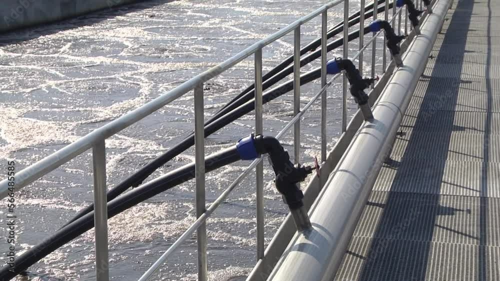 Video Stock Wastewater treatment plant. Reservoir for purification of ...