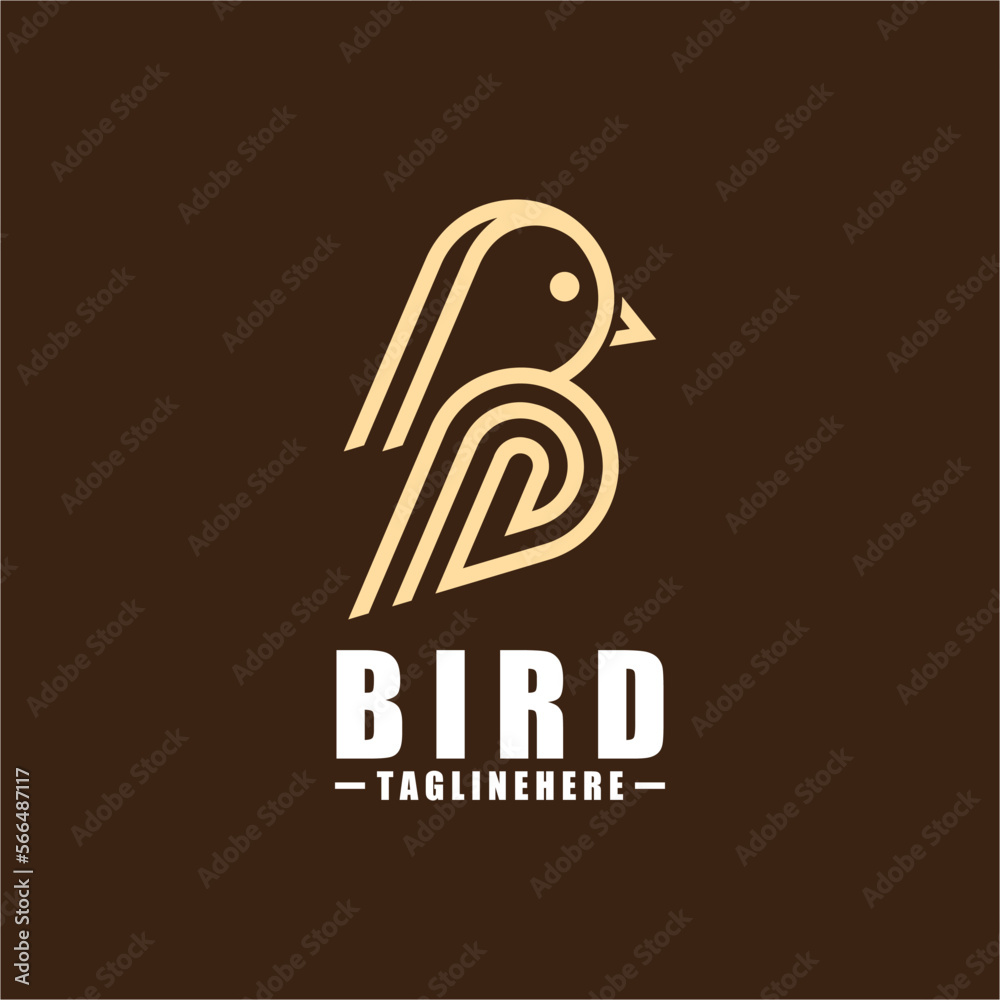 Bird B Logo - Vector logo template Stock Vector | Adobe Stock
