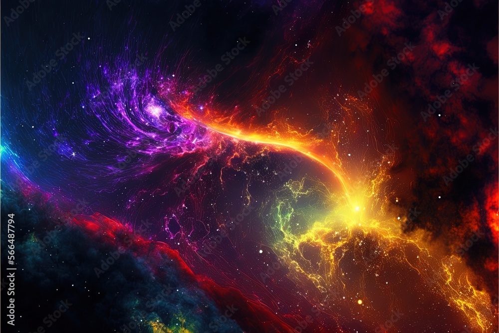 Space nebula panorama, equirectangular projection, environment map ...