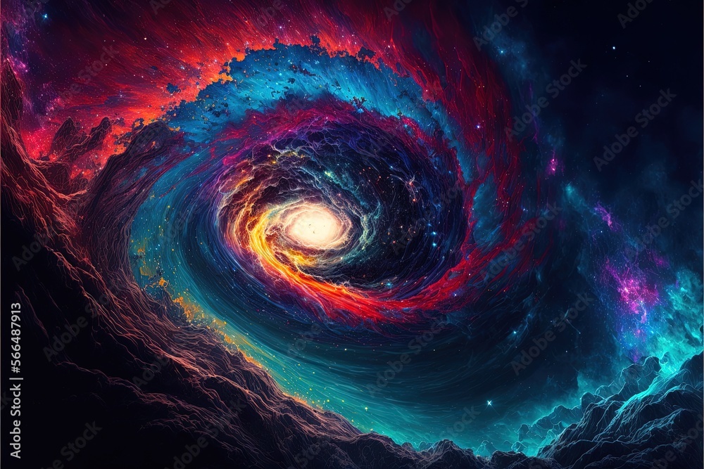 Space nebula panorama, equirectangular projection, environment map ...