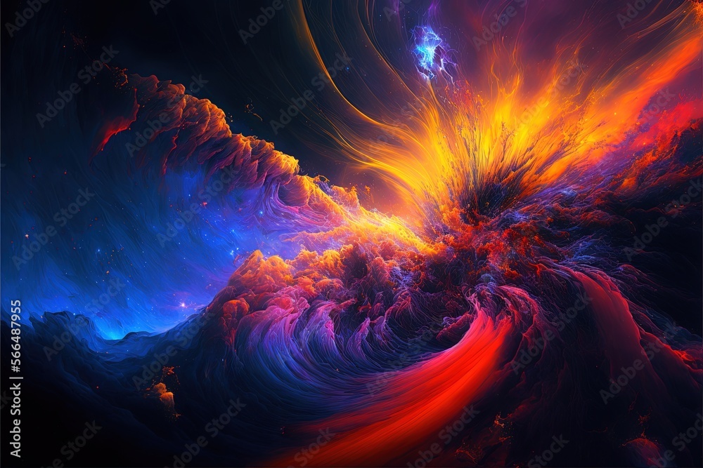 Space nebula panorama, equirectangular projection, environment map ...