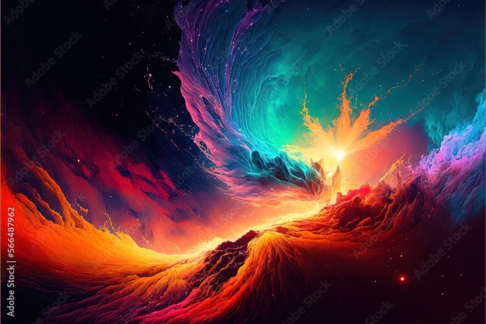 Space nebula panorama, equirectangular projection, environment map ...