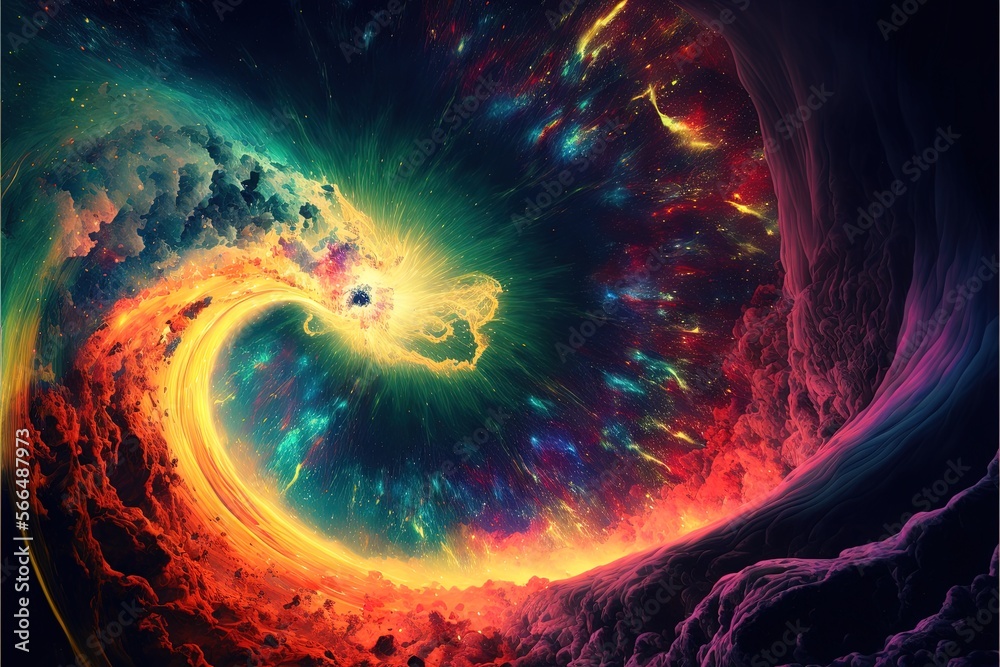 Space nebula panorama, equirectangular projection, environment map ...