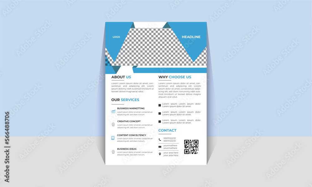 Corporate flayer templates. with editable element and blue, white ...