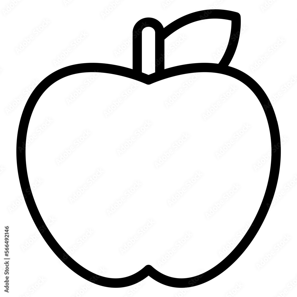 apple fruit outline icon Stock Vector | Adobe Stock