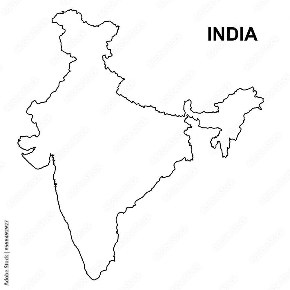 High resolution transparent outline map of India Stock Illustration ...