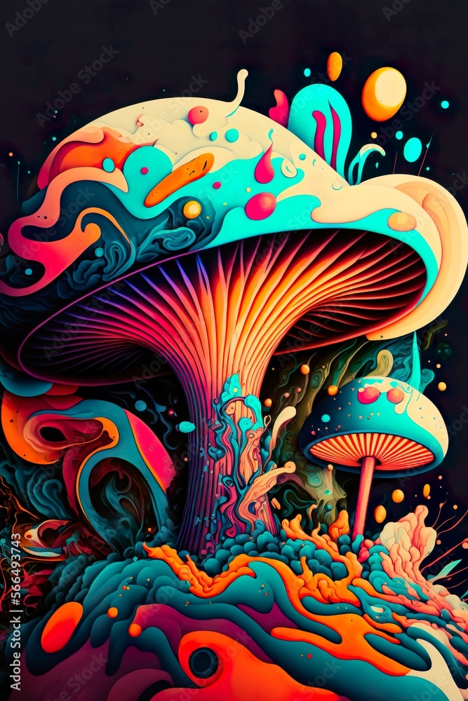 Abstract psychedelic Mushroom "An abstract take on the classic ...