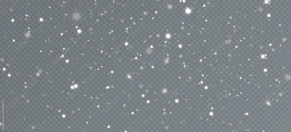 Realistic falling snow.Christmas background.Isolated on transparent ...
