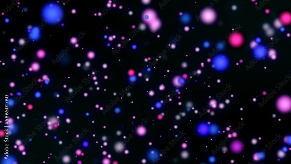 Abstract beautiful double bokeh flickering particles and light flare blurred glowing gradient ...