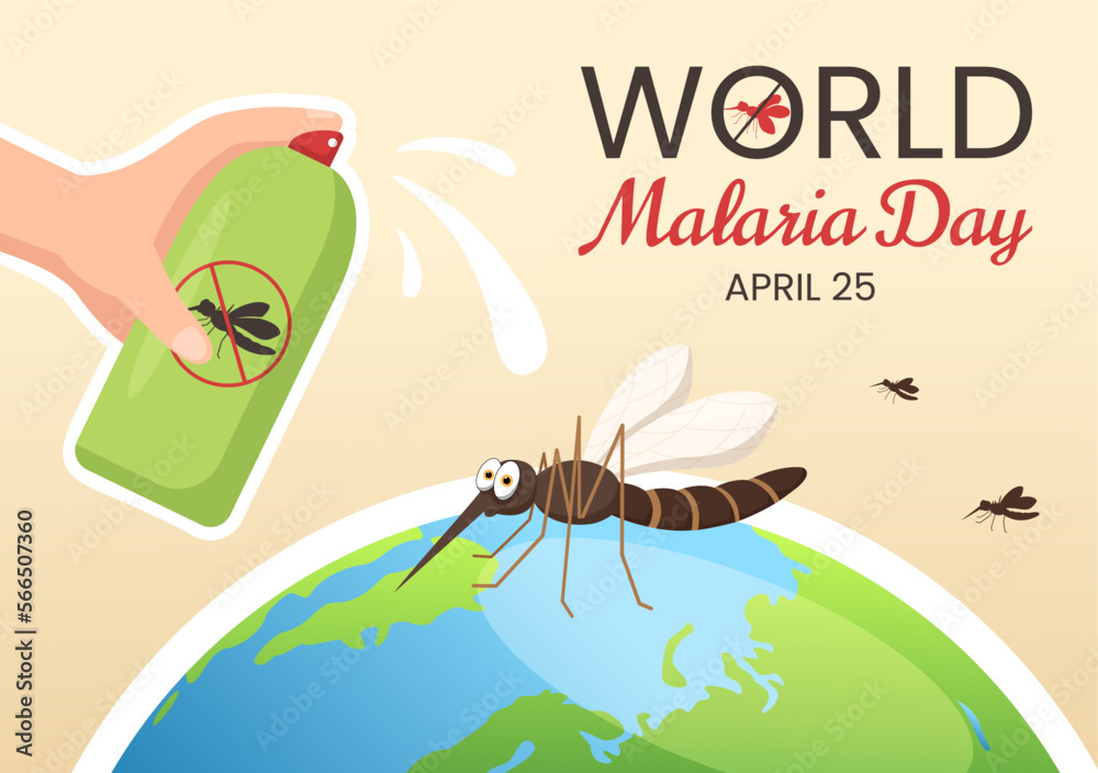 World Malaria Day on April 25 Illustration with Earth Protected from ...