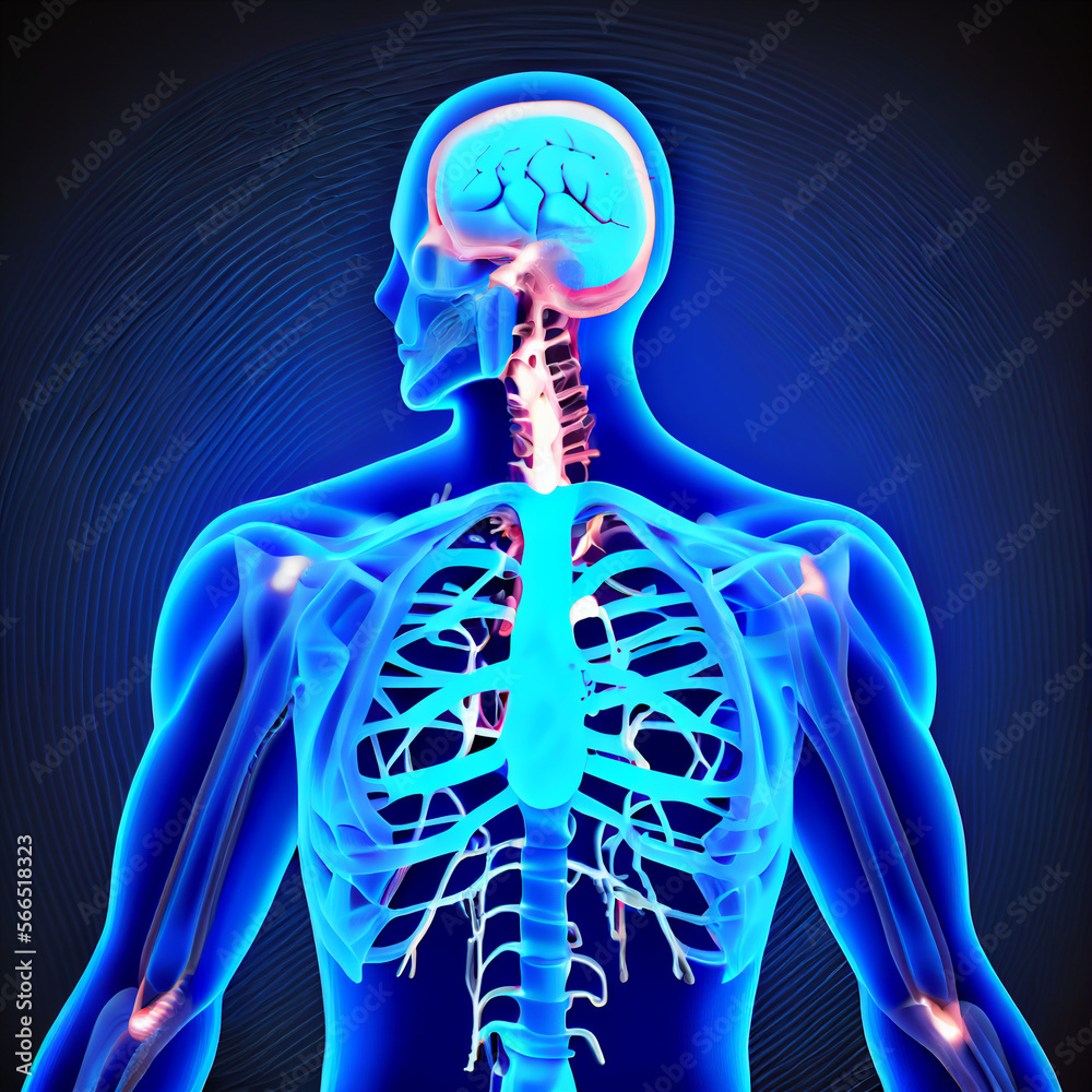 Anatomy of male brain pain with all joints pain,generative ai Stock ...