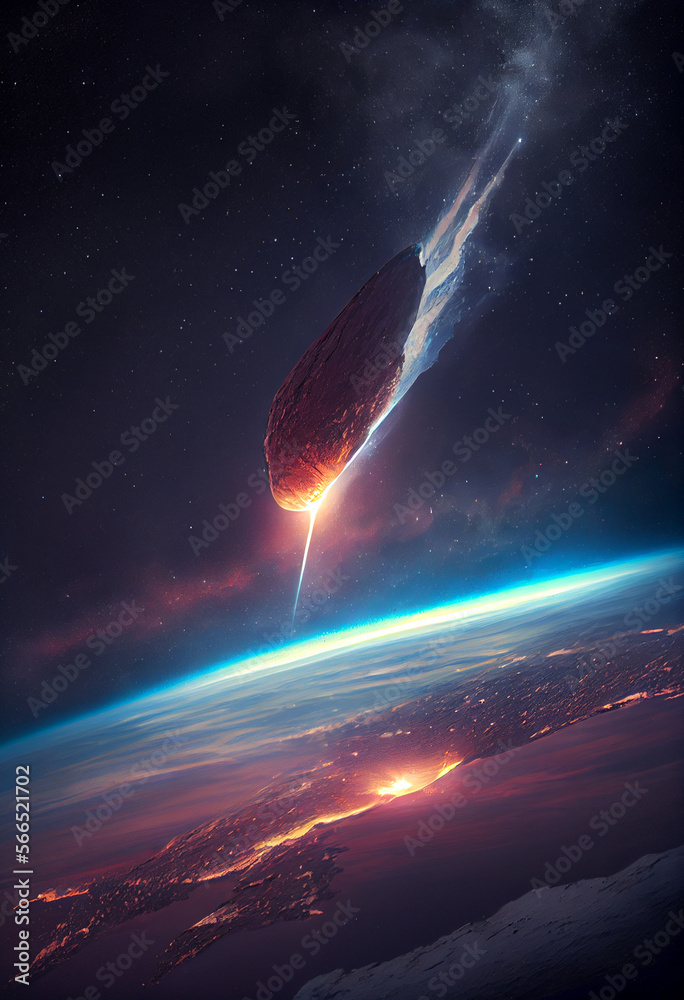 Meteor Falling, Comet Armageddon, Devastating Meteorite, Abstract ...