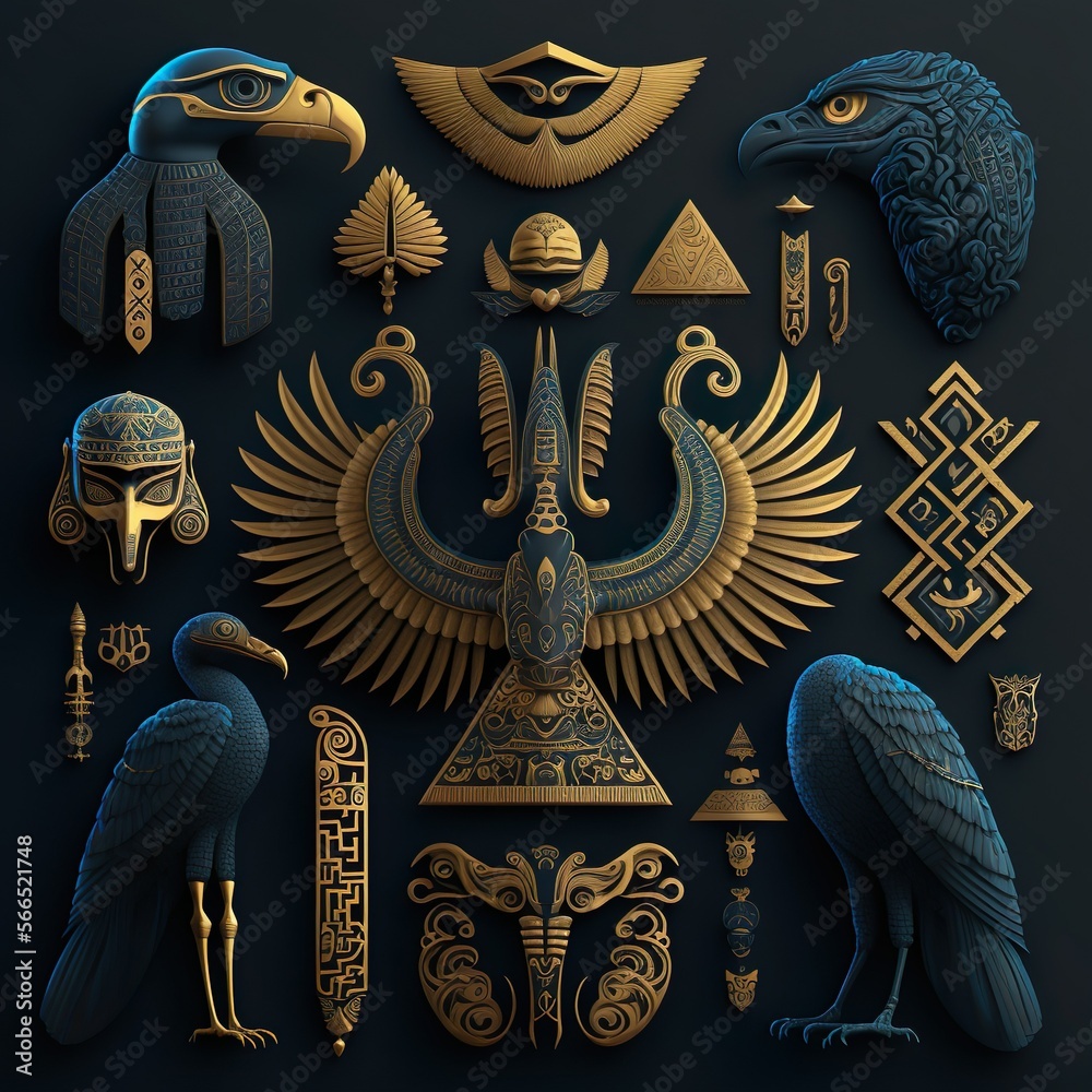 Egyptian symbols Stock Illustration | Adobe Stock
