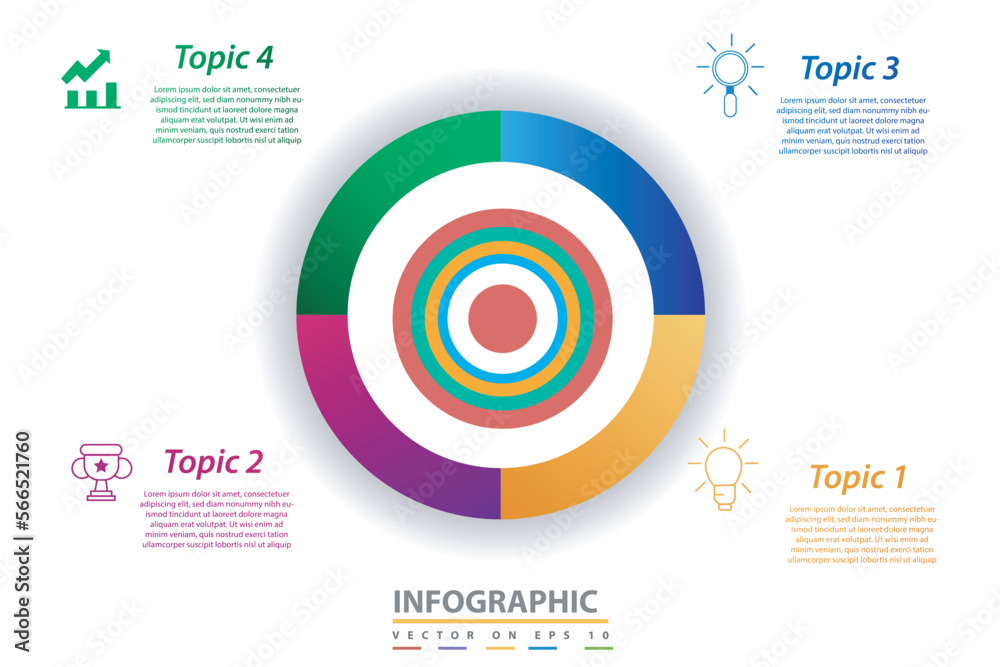 Vector infographic design modern 5 steps process topic. meeting, timeline project template with ...