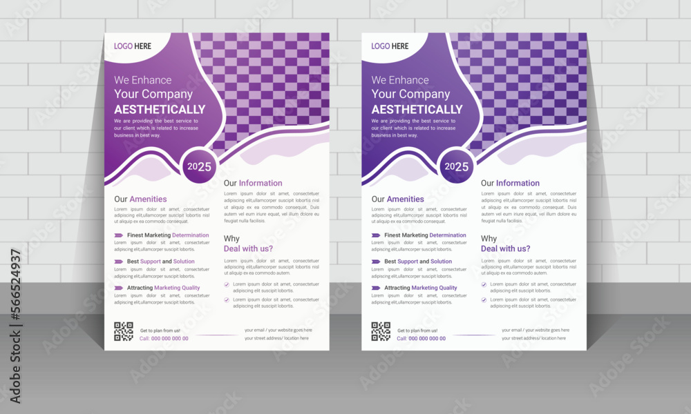 Modern elegant flyer pamphlet layout with luxury fashionable background ...