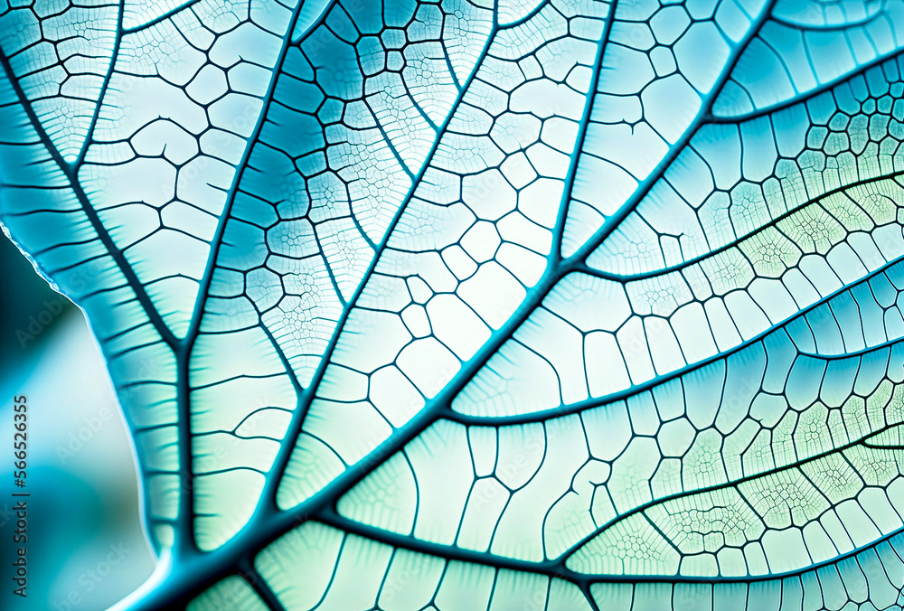 Leaf structure, leaf background with veins and cells, translucent with ...