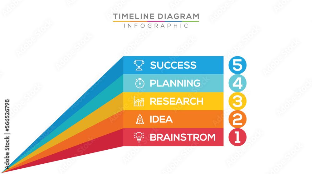 Vecteur Stock Infographic template for business strategy. 5 Steps ...