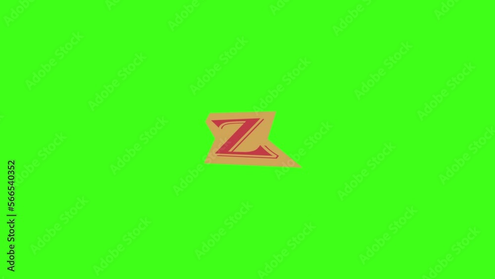 unique paper note letter Z simple video animation isolated on green ...
