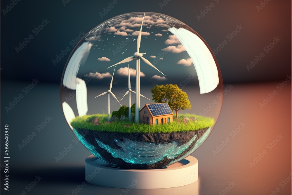 World environment and earth day concept with glass globe and eco ...