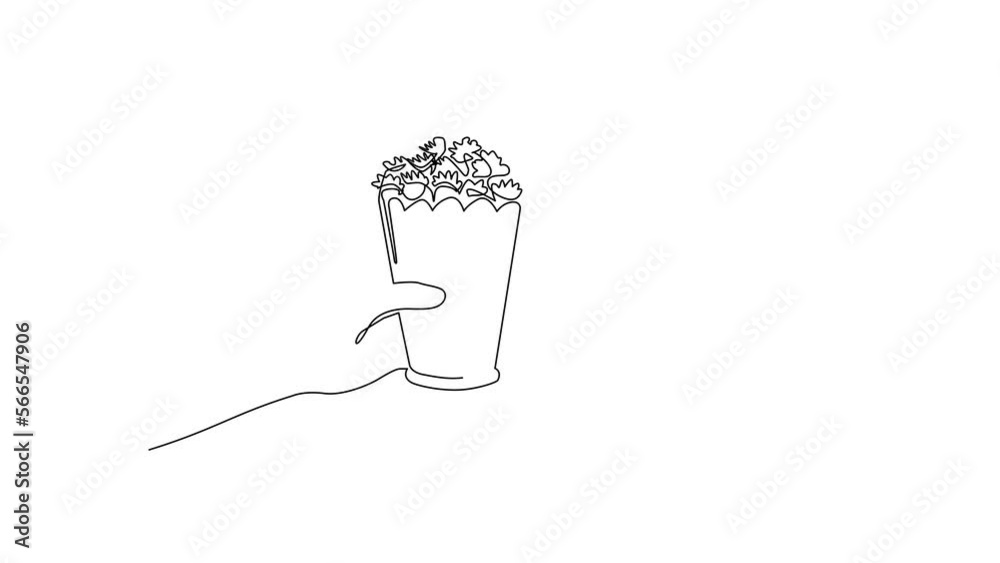 Vidéo Stock Self drawing animation of single line draw hand holding ...