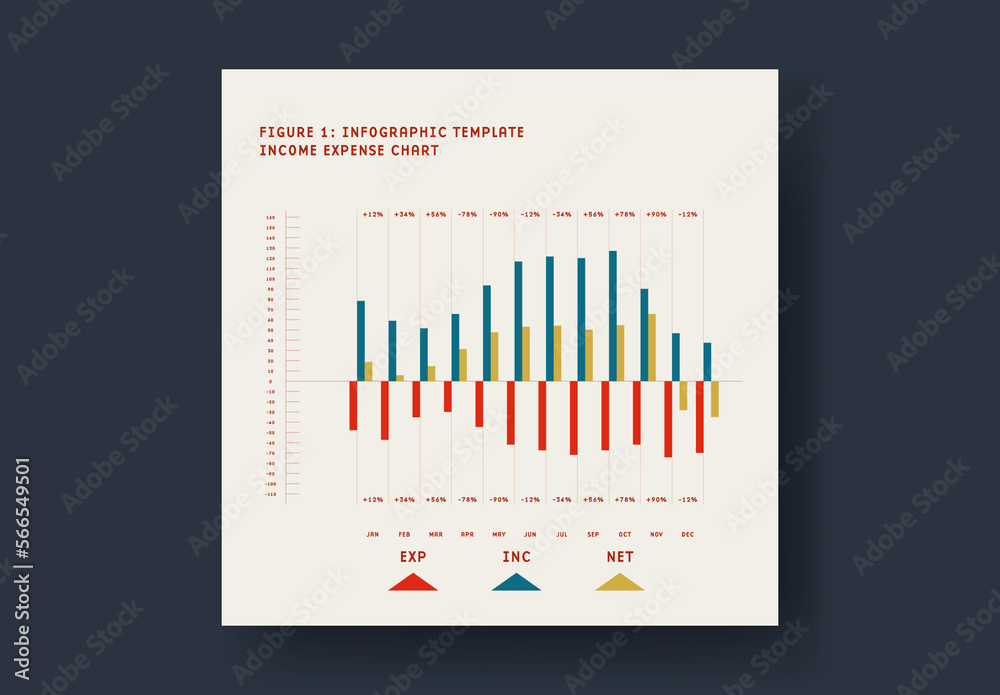 Income Expenses Infographic Chart Template Stock Template | Adobe Stock