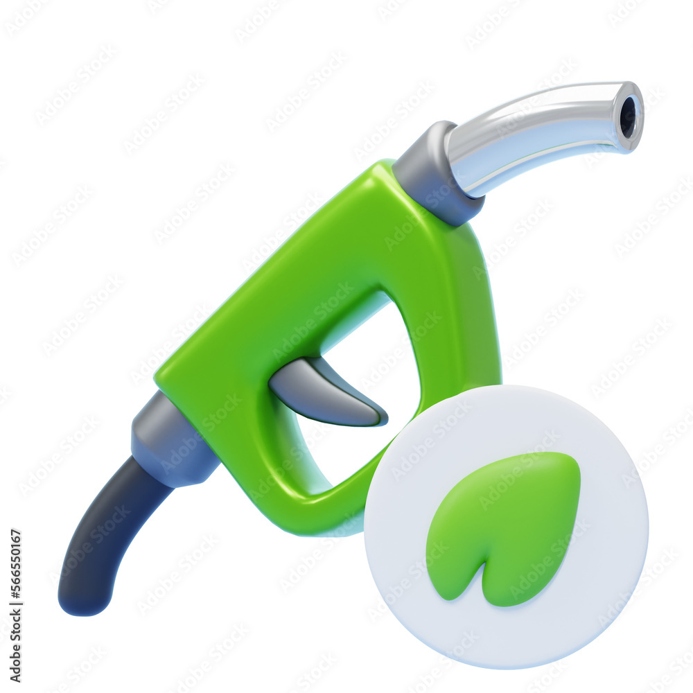 3D Fuel Dispenser Icon Green Energy Petrol and gas station Save the ...