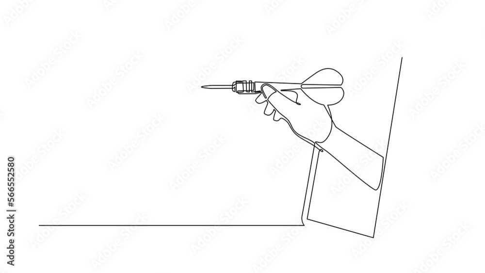 Vidéo Stock Animated self drawing of continuous line draw player hand ...
