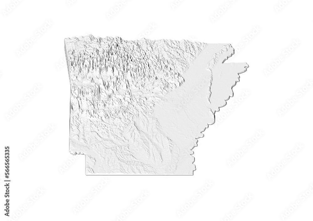A map of Arkansas, Arkansas map in joyplot style. Minimalist poster of ...