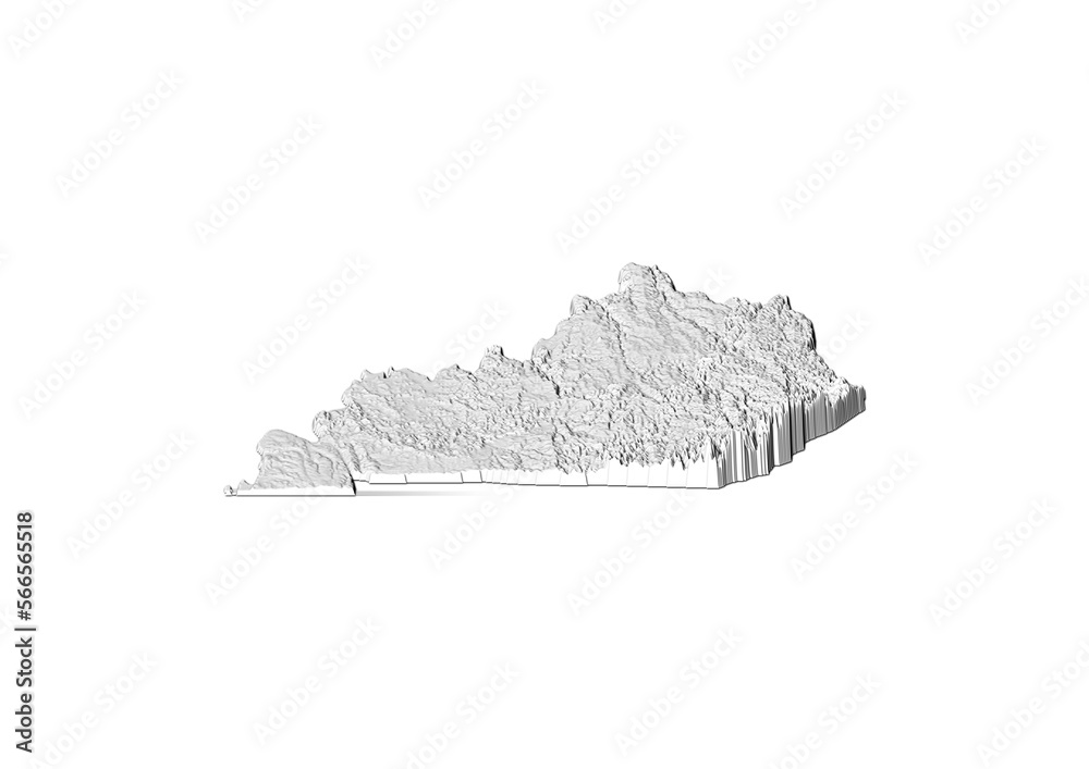 A map of Kentucky, Kentucky map in joyplot style. Minimalist poster of ...