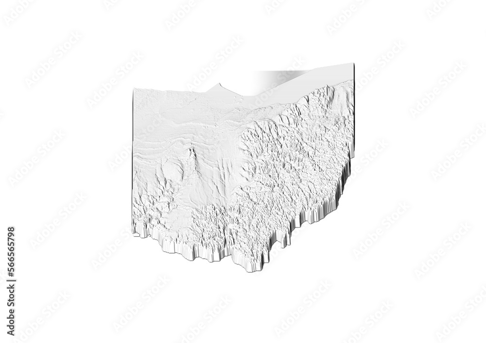 A map of Ohio, Ohio map in joyplot style. Minimalist poster of Ohio map ...