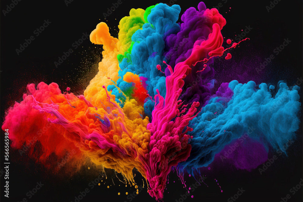 Happy Holi colorful background. Festival of colors, colorful rainbow ...