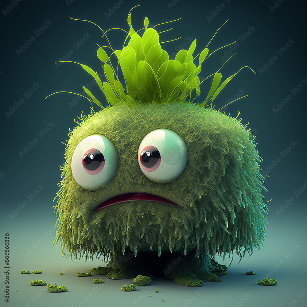Cute cartoon seaweed character. Generative AI. Lovely seaweed. Stock ...