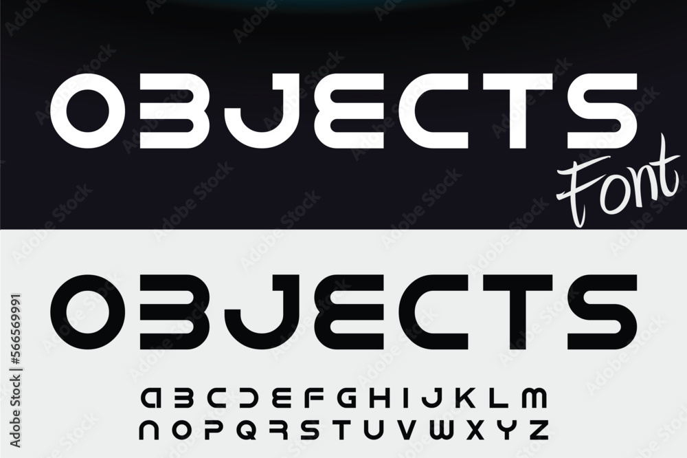 OBJECTS Modern Bold Font. Regular Italic Number Typography urban style ...