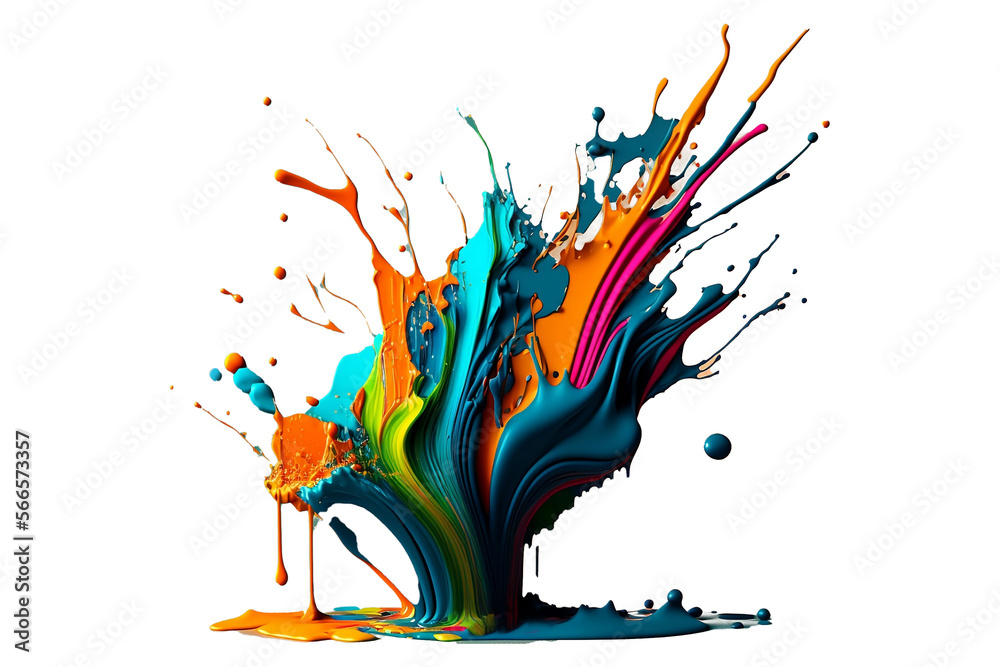 colorful splashes isolated on transparent png with no background ...