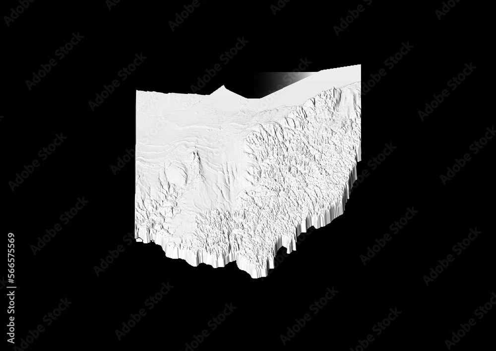 A map of Ohio, Ohio map in joyplot style. Minimalist poster of Ohio map ...