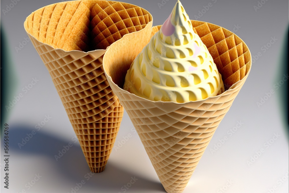two ice cream cones with a cone shaped like a cone and a cone shaped ...