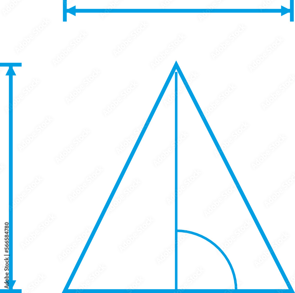 math chart with angles and dimension, triangle Stock Vector | Adobe Stock