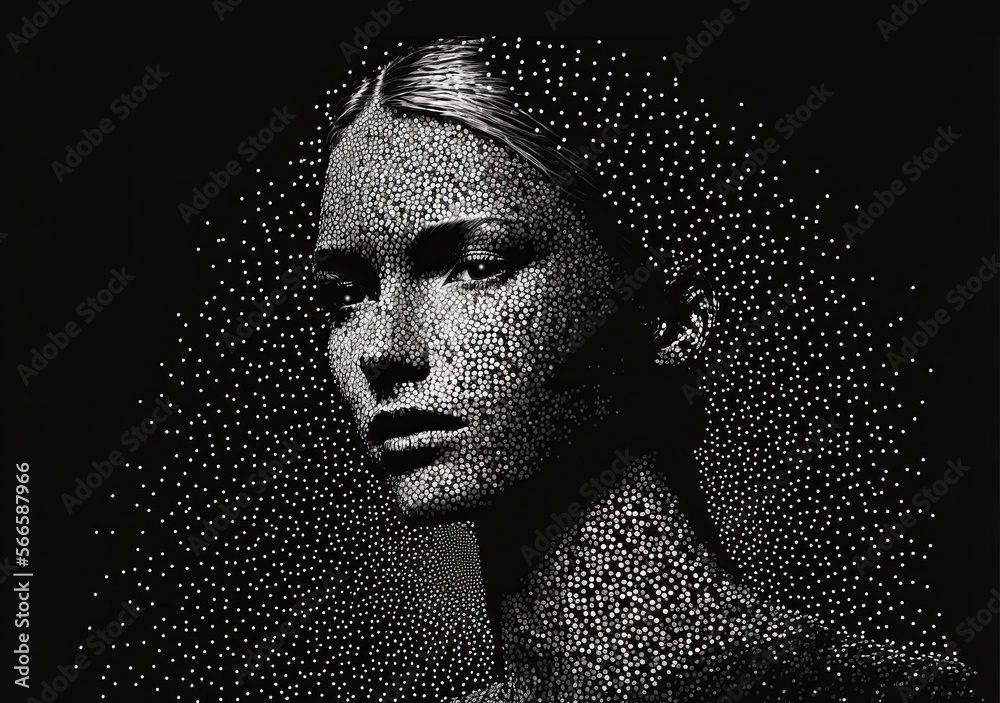 Sad woman side view emotional representation concept created with ...