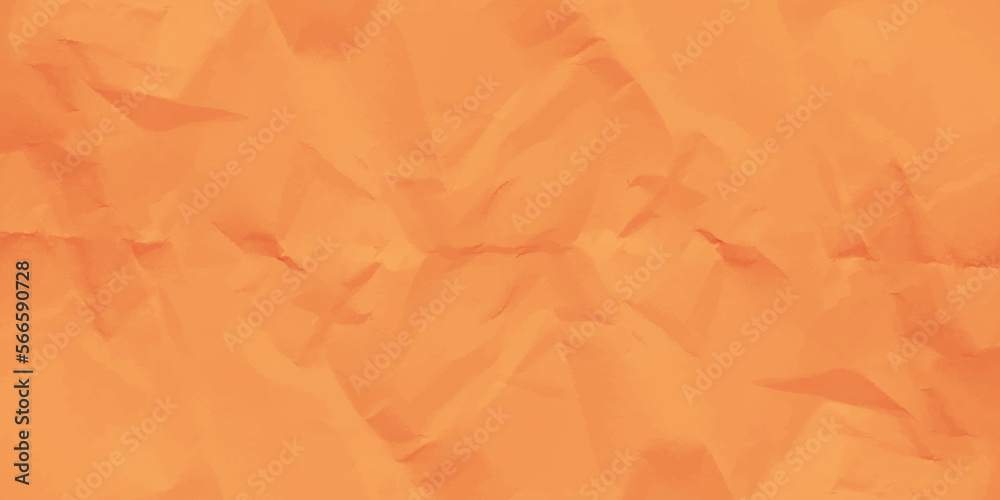 Orange creased crumpled paper texture can be use as background. Orange ...