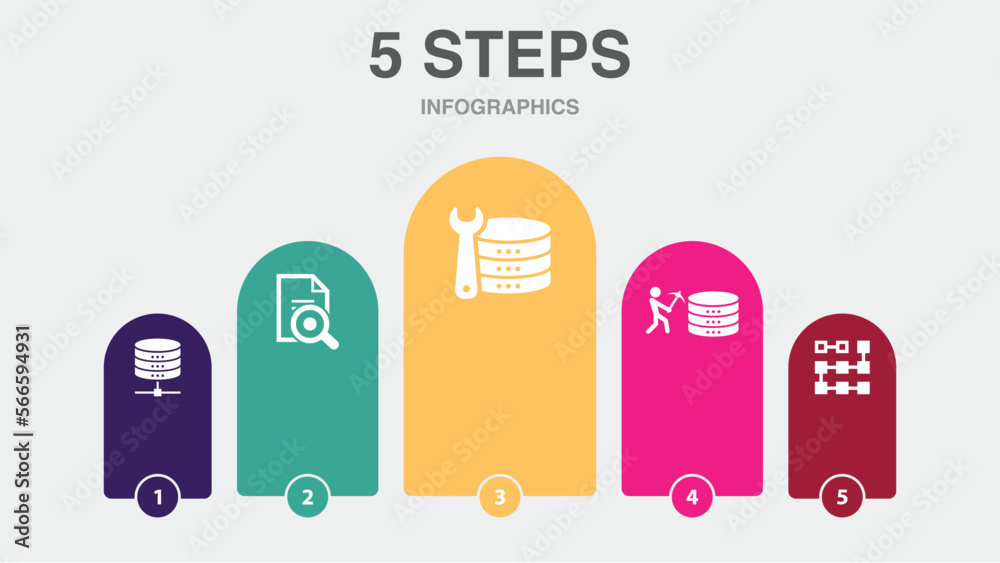 Database, Data Analysis, Data Engineering, data mining, clustering, icons Infographic design ...