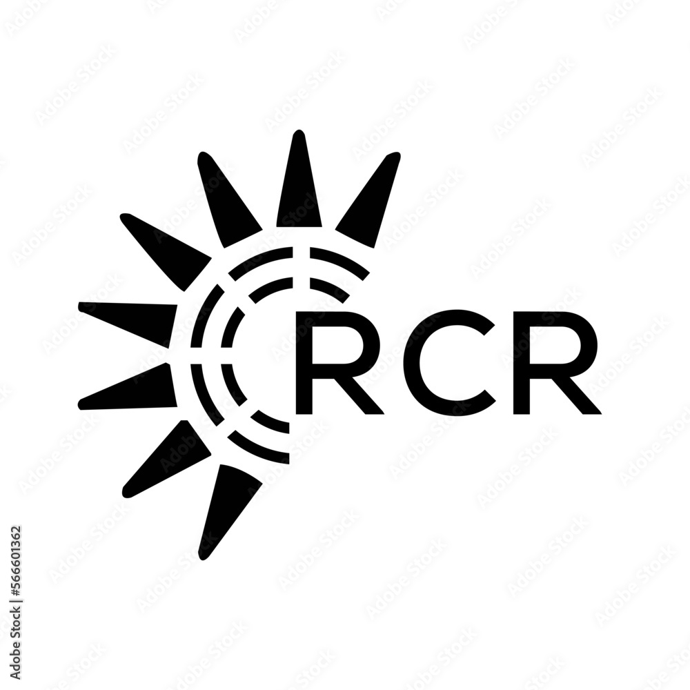 RCR letter logo. RCR image on white background and black letter. RCR ...