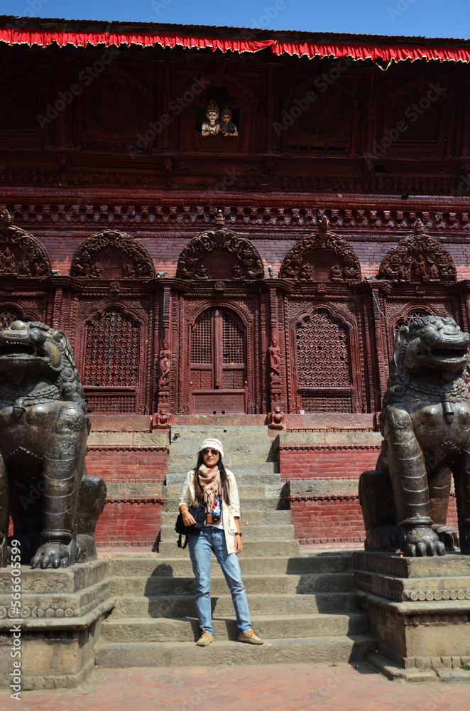 Traveler thai women photographer travel visit and work take photo ...