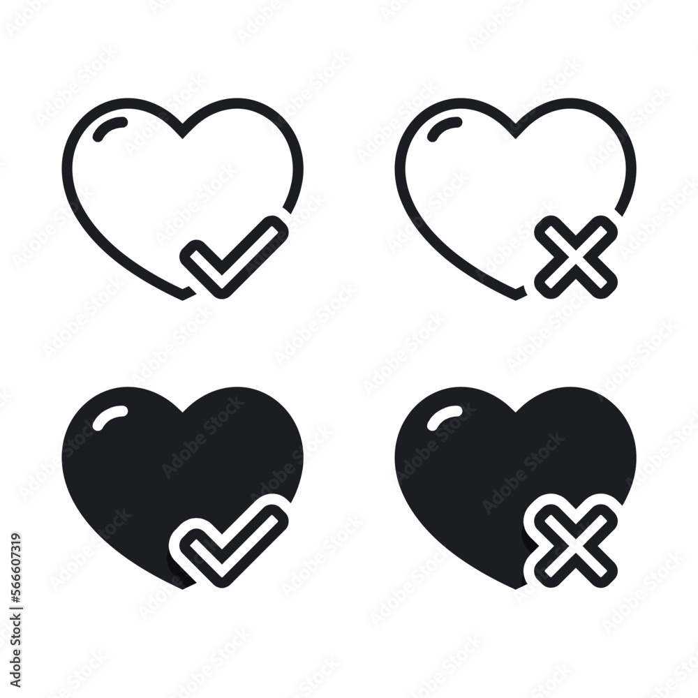 Poster Heart love check mark. Vector illustration – Wall Art | UkPosters