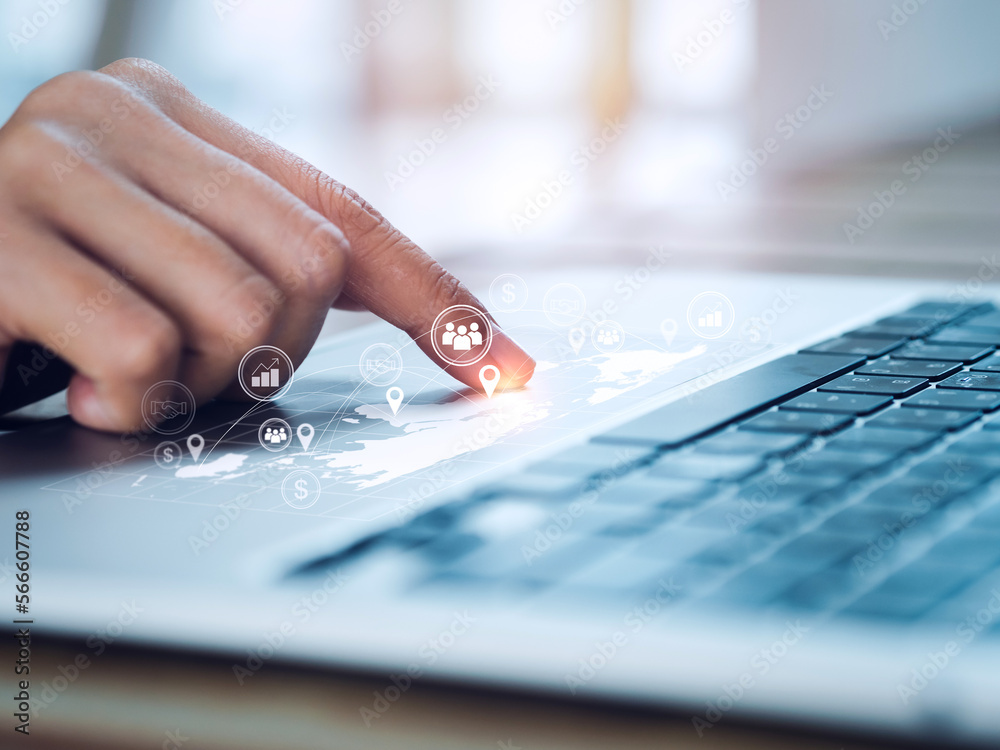 Digital global network technology expansion, business marketing and ...