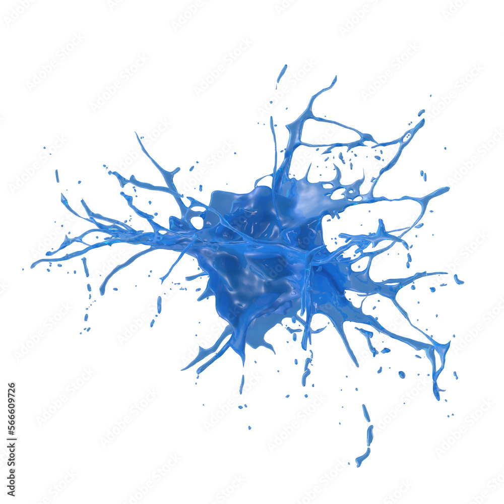 Color liquid splash isolated transparent background 3d rendering Stock ...