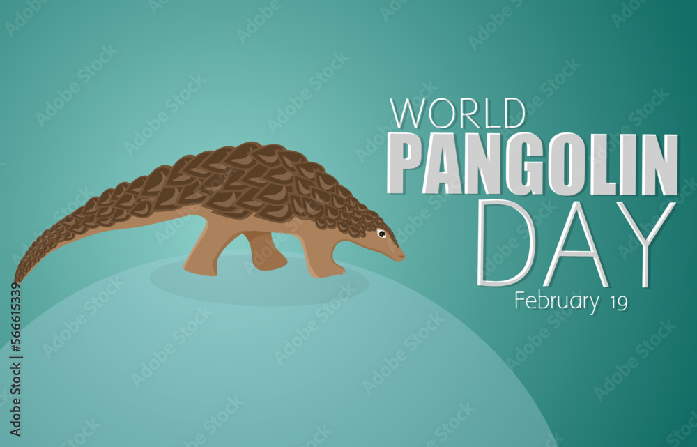 World pangolin day February 19 vector illustration ,holiday concept ...