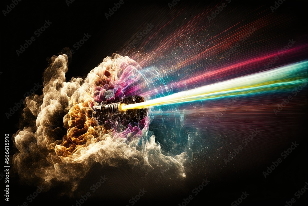 bazooka shooting on high speed blurred motion creative light trails ...