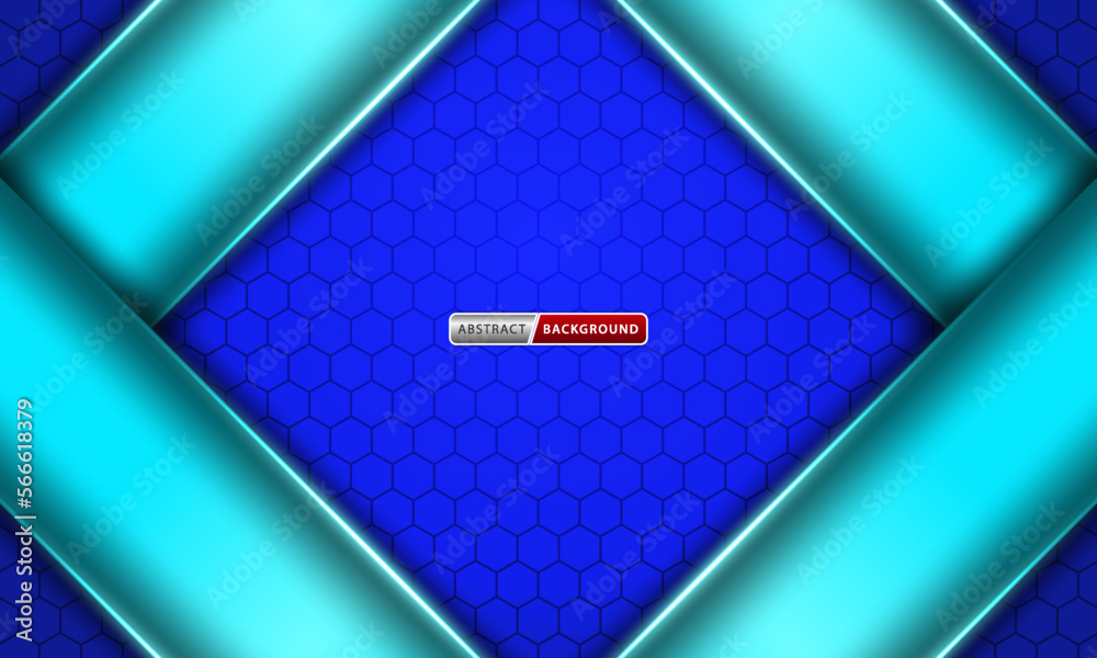 Abstract blue hexagon pattern frame on dark background Stock Vector ...