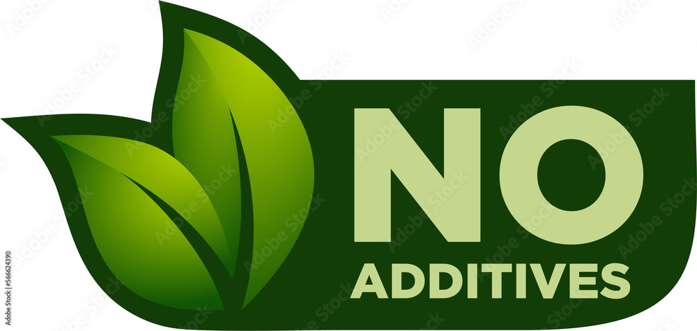 No additives sign for healthy food products label - vector isolated ...