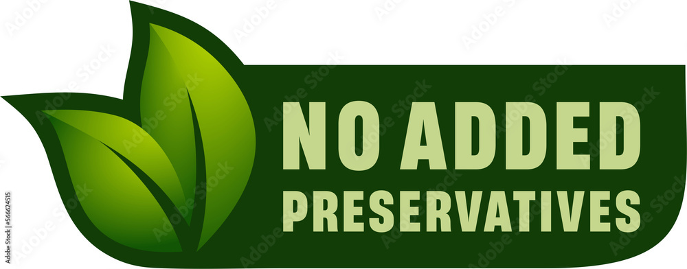 No added preservatives label - isolated vector icon for healthy food ...